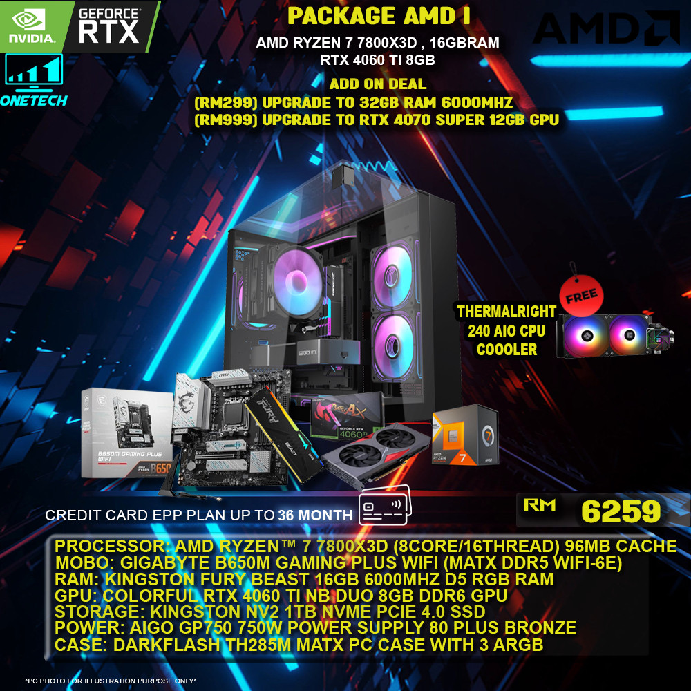 Gaming PC AMD Set Package I & J (RYZEN 7 7800X3D / RYZEN 7 7800X3D ...