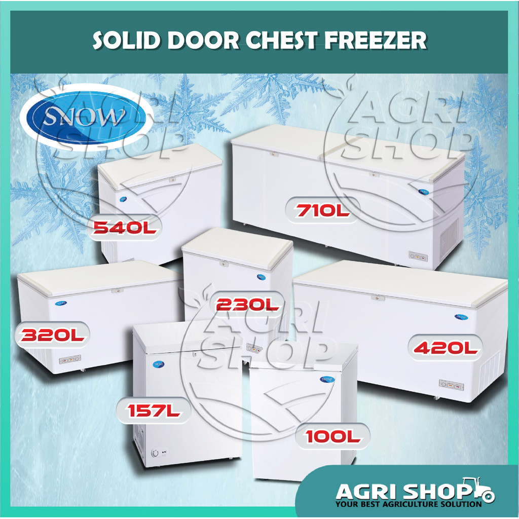 Agrishop SNOW Solid Door Chest Freezer (Lifting Door Series) | Shopee ...