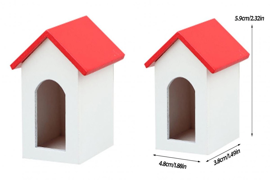 Small Model Decor Miniature Doghouse Model Mini Wooden Pet House for ...