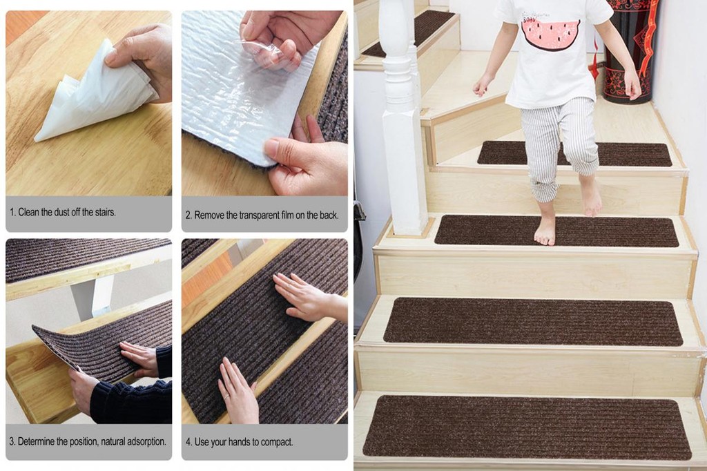 EDY- Soft Plush Stair Rugs Hassle-free Installation Stairs Non-slip ...