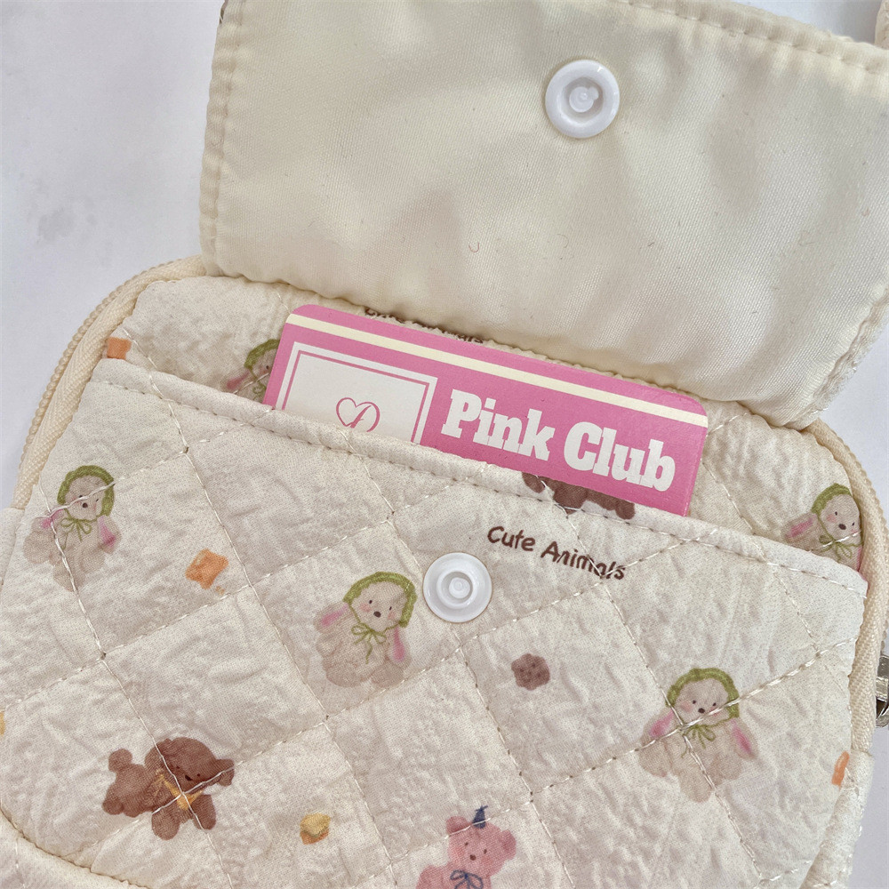 New Pink Quilted Coin Purse Cute Cartoon Card Holder Key Case ...