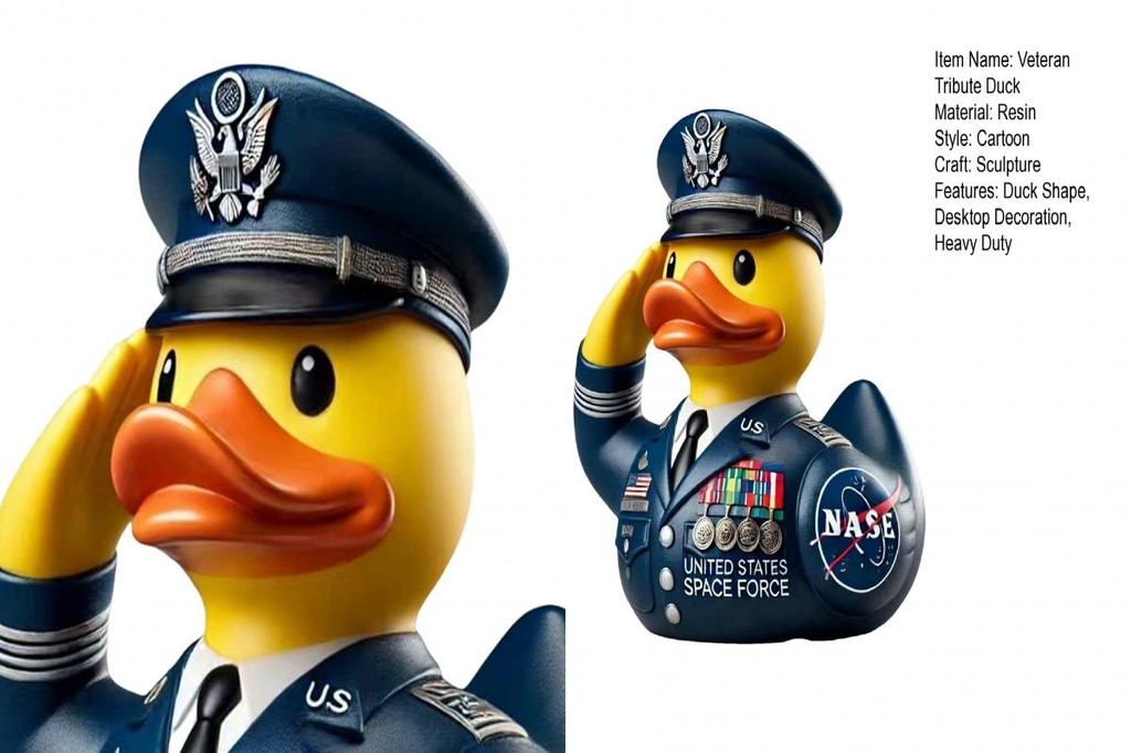 [VM] Resin Duck Statue Veteran Tribute Duck Figurine Resin Soldier Duck ...