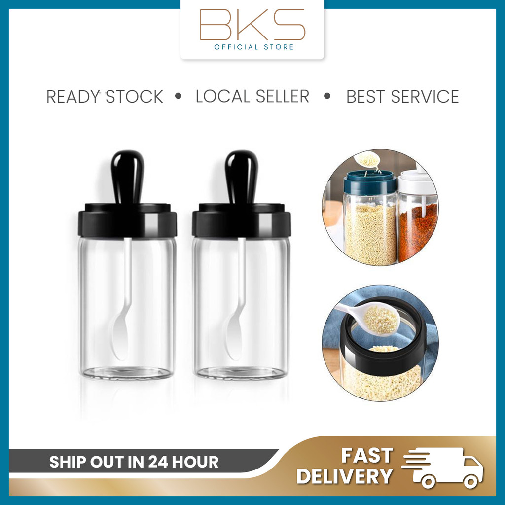 Botol Perasa Kaca Dapur Bekas Rempah Kedap Udara dengan Sudu Balang ...