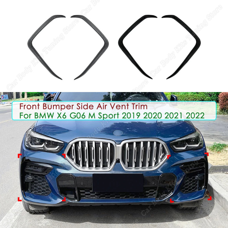 Front Bumper Side Air Vent Blade Trim Fog Lamp Frame Body Kits Splitter ...