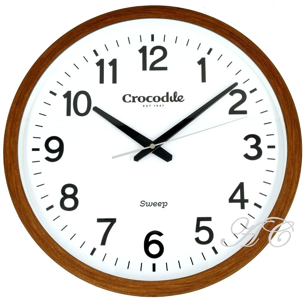 100% ORIGINAL CROCODILE Silent Sweep Analogue Round Wall Clock CW215 ...