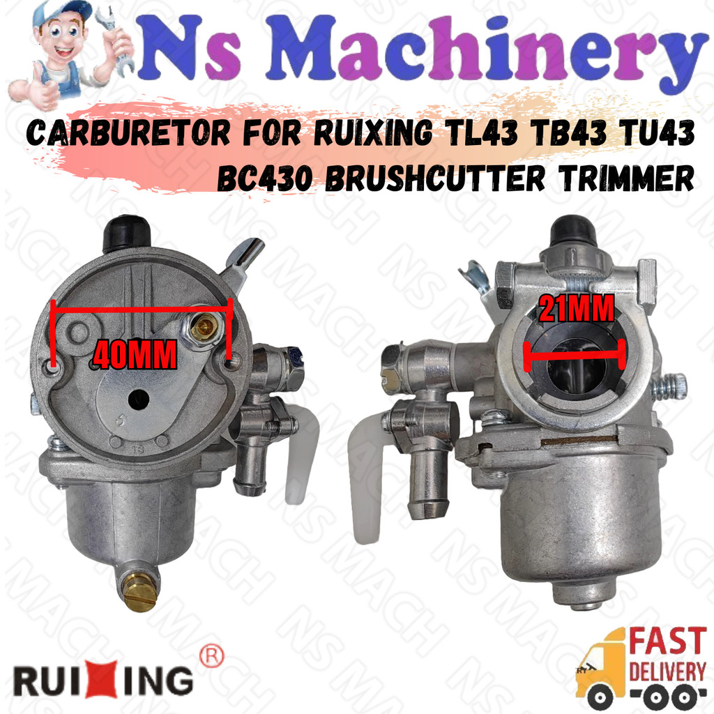 Original RuiXing Carburetor Mesin Rumput Tb43 TL43 Tu43 Brush Cutter ...