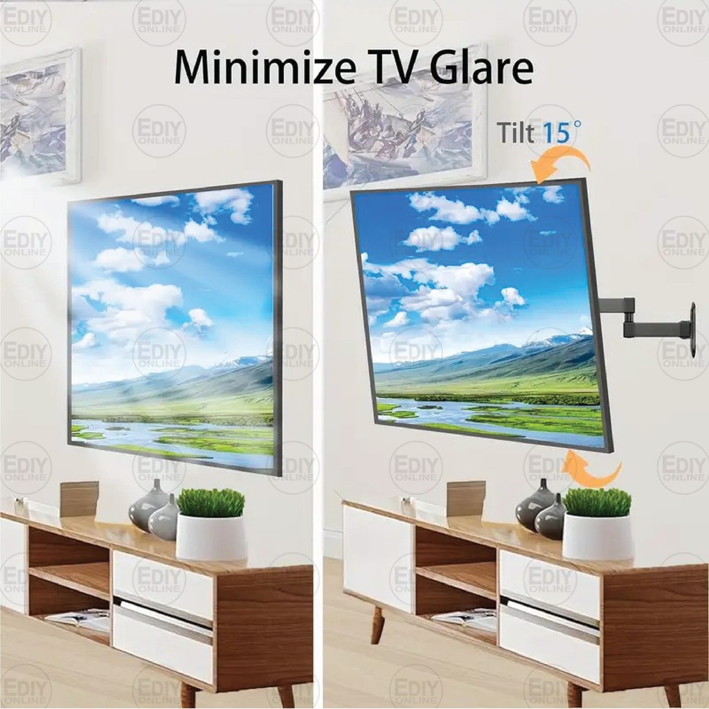 TV MONITOR PC Full motion Wall Bracket 10"-27" Mount Tilt for plasma ...