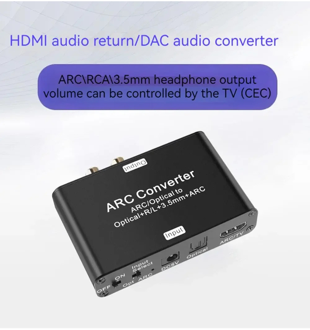 ARC Audio Extractor HDMI ARC Audio to HDMI SPDIF Optical L/R 3.5mm ...