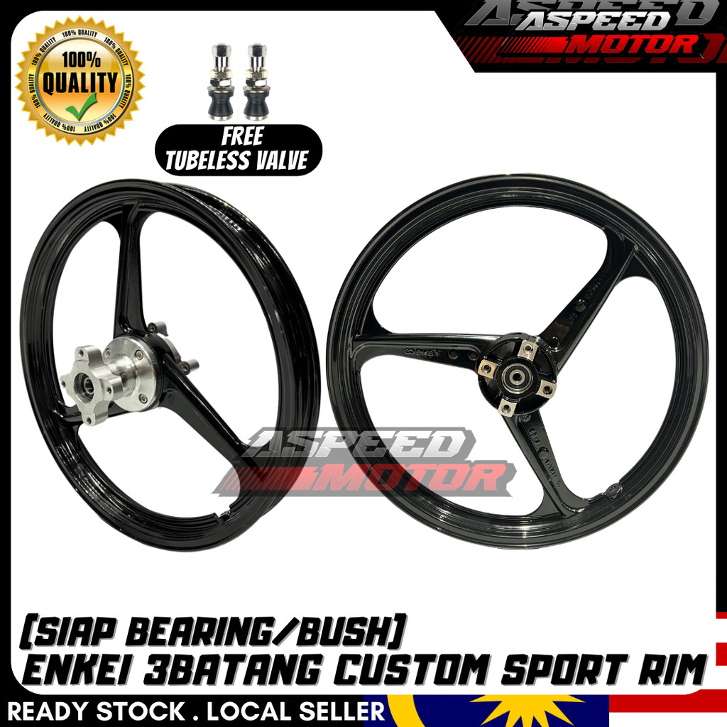 🔥 ENKEI 3 BATANG CUSTOM SPORT RIM ( FULL COP ) SIAP BEARING BUSH Y15 Y15ZR Y16 Y16ZR Y125ZR ...