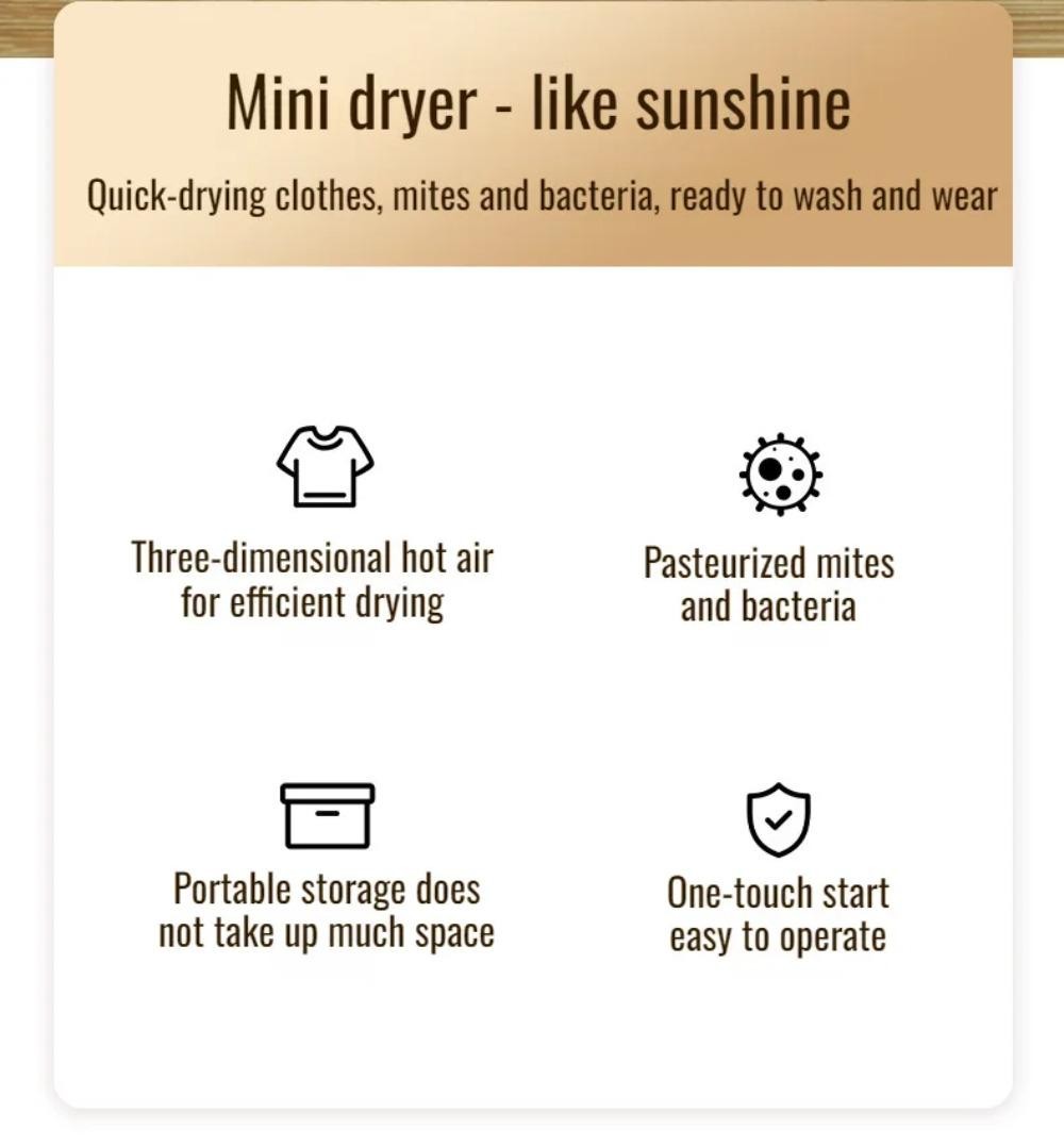 400W Portable Cloth Dryer Foldable Dryer Machine UV Sterilization ...