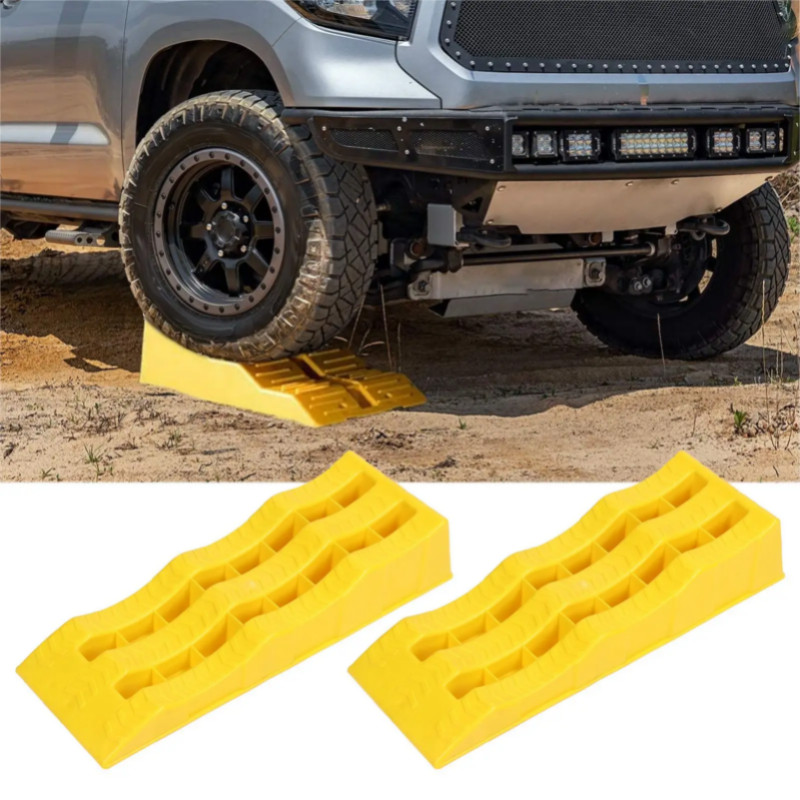 Trailer Leveler 1 Pair RV Leveling Ramps 3 Stage Yellow Trailer Camper ...