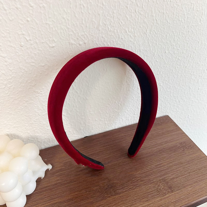 Retro Red Velvet High Headband for Women Simple and Versatile Style ...