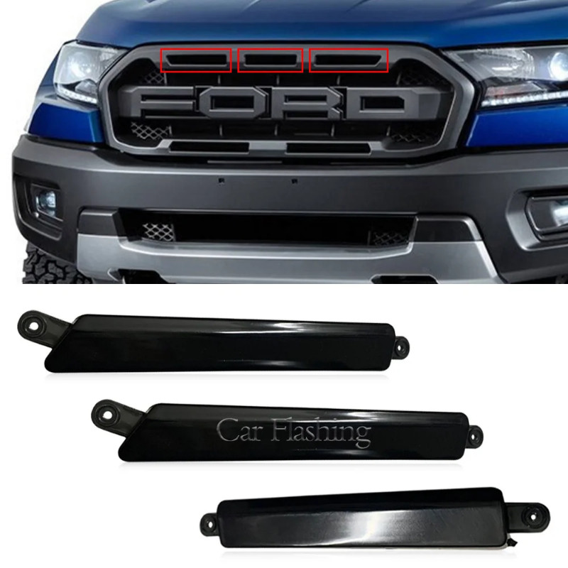 Car Led DRL Daytime Running Light Front grill Mesh Mask Cover Fog Lamps ...