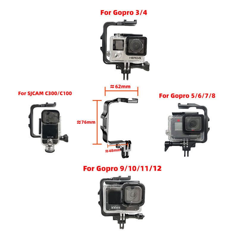 【on sale】Metal Frame with Cold Shoe Mount Adapter for Light Mic Stick ...