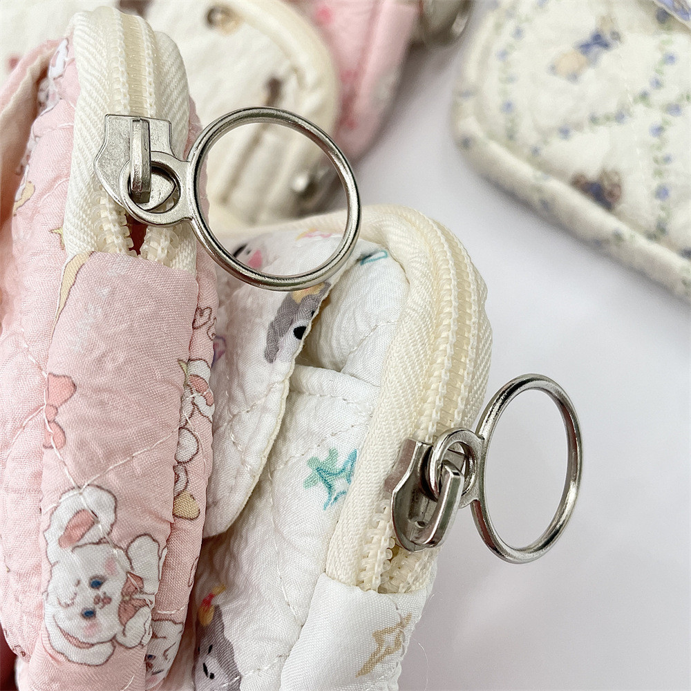 New Pink Quilted Coin Purse Cute Cartoon Card Holder Key Case ...