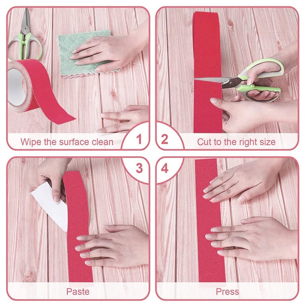 Red Anti Slip Tape Safety Non-Slip High Grip Adhesive Flooring Sticky ...