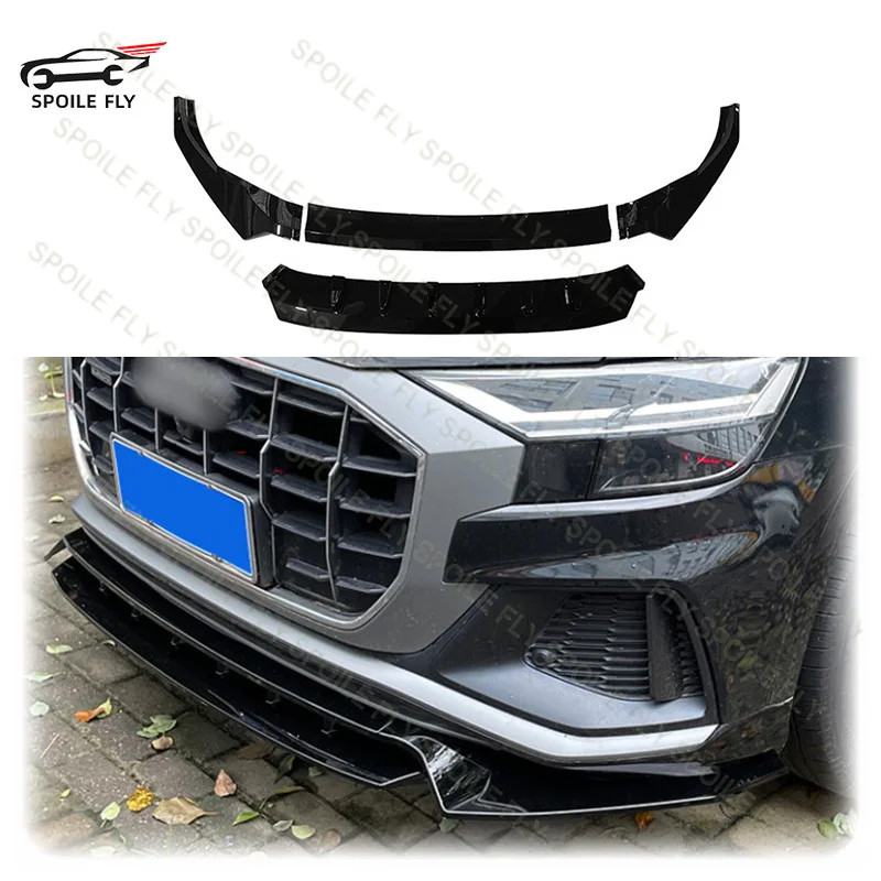 4Pcs Car Front Bumper Lip High Quality ABS Spoiler Glossy Black Body ...