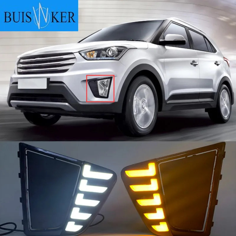 LED DRL Daytime Running Lights LED Day Lights for Car Special Hyundai IX25 Creta 2014 2015 2016 ...