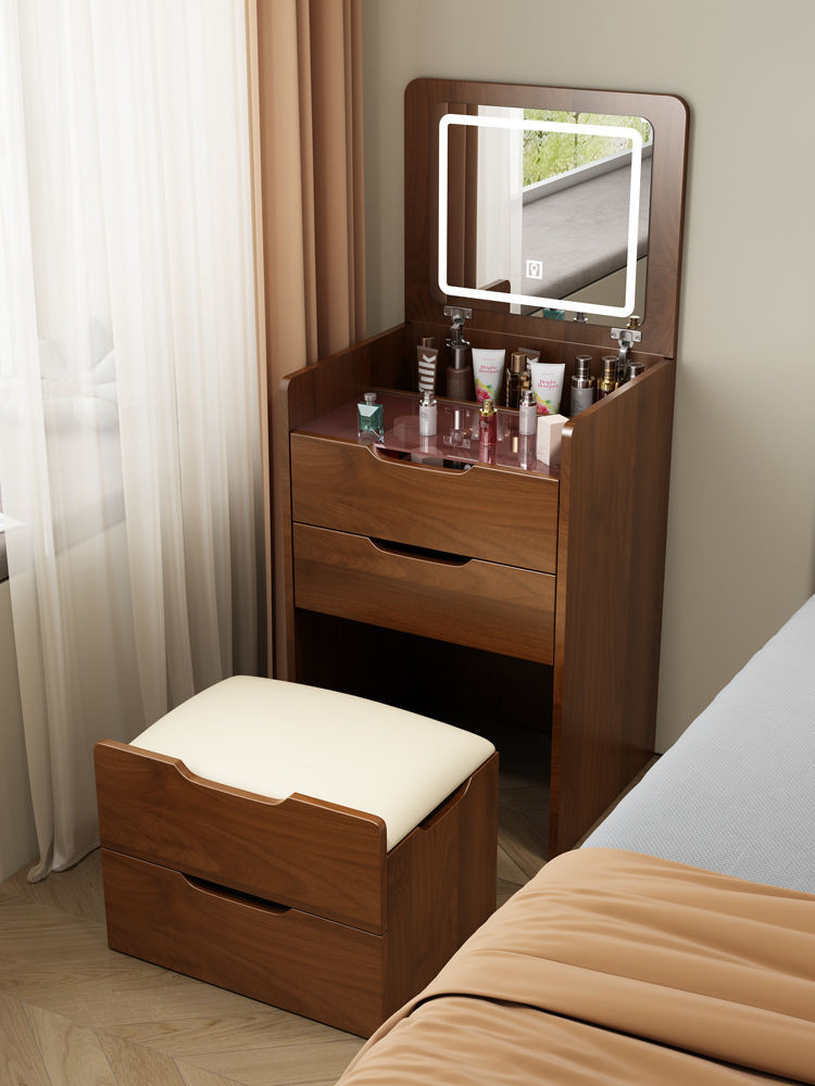 Solid wood dressing table,small bedside storage cabinet,folding ...