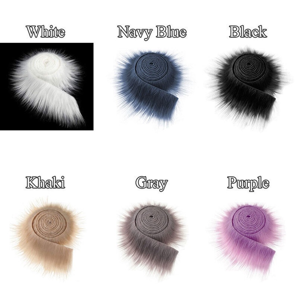 1.5M Faux Fluffy Plush Strips Ribbon Edge Trim DIY Clothing Coat Hood ...