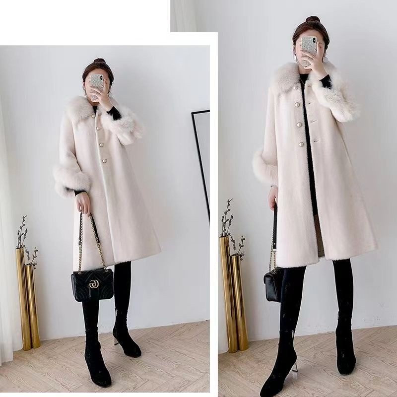 Autumn and Winter Women's Korean Style Solid Color Fur Collar Jacket ...