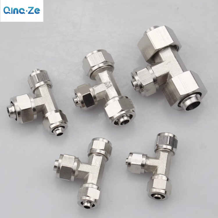 PE/PEG Copper nickel plated quick connector TF Pneumatic Air Fittings ...