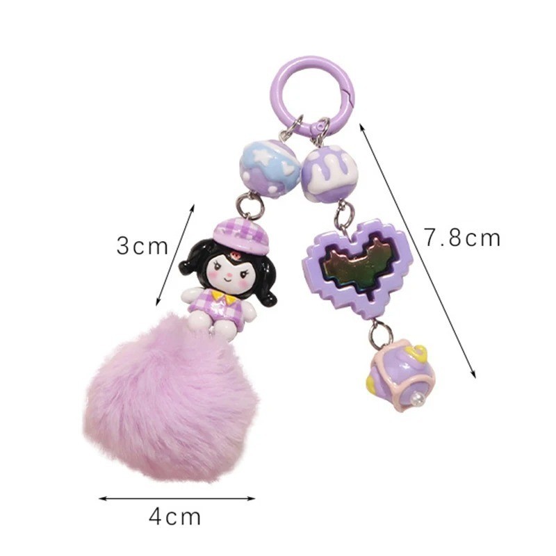 Sanrio Hello Kitty Melody Hairball Phone Chain Camera Pendant Kuromi ...