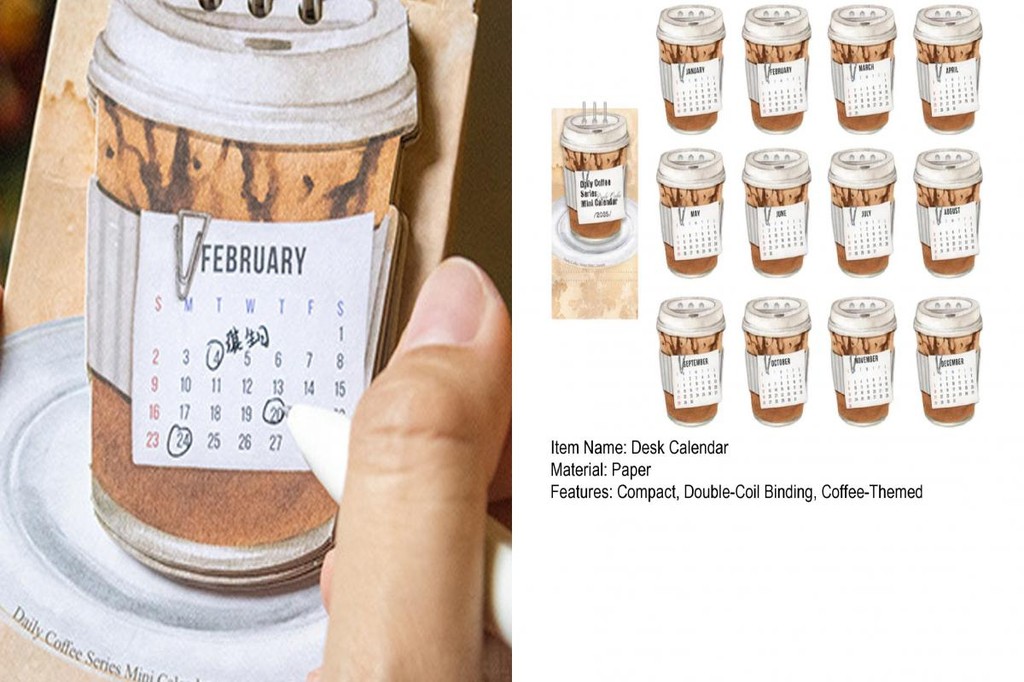 [Ready stock] Desktop Calendar with Double-coil Binding Uplifting ...