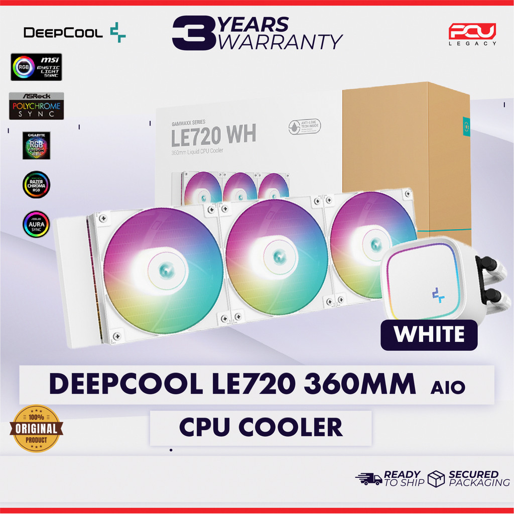 DEEPCOOL LE720 360MM AIO CPU COOLER - WHITE | Shopee Malaysia