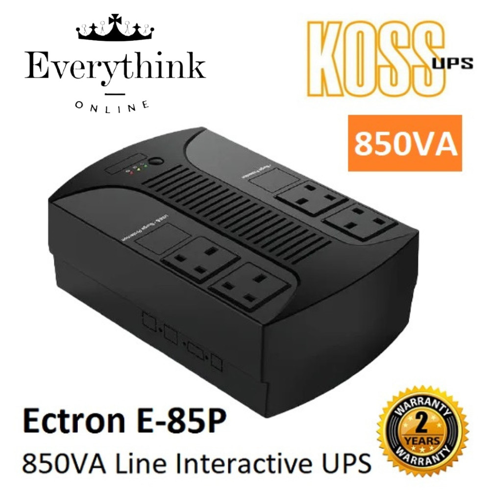KOSS E-85E / E-85P 850V ECTRON LINE-INTERAVTIVE UPS AVR WITH 4x BRITISH ...