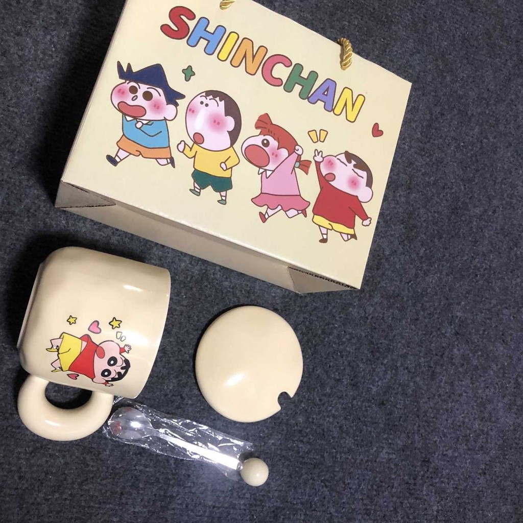 【Fast shipping】Crayon Shin-Chan Mug Ceramic Glass Breakfast Coffee Cup ...