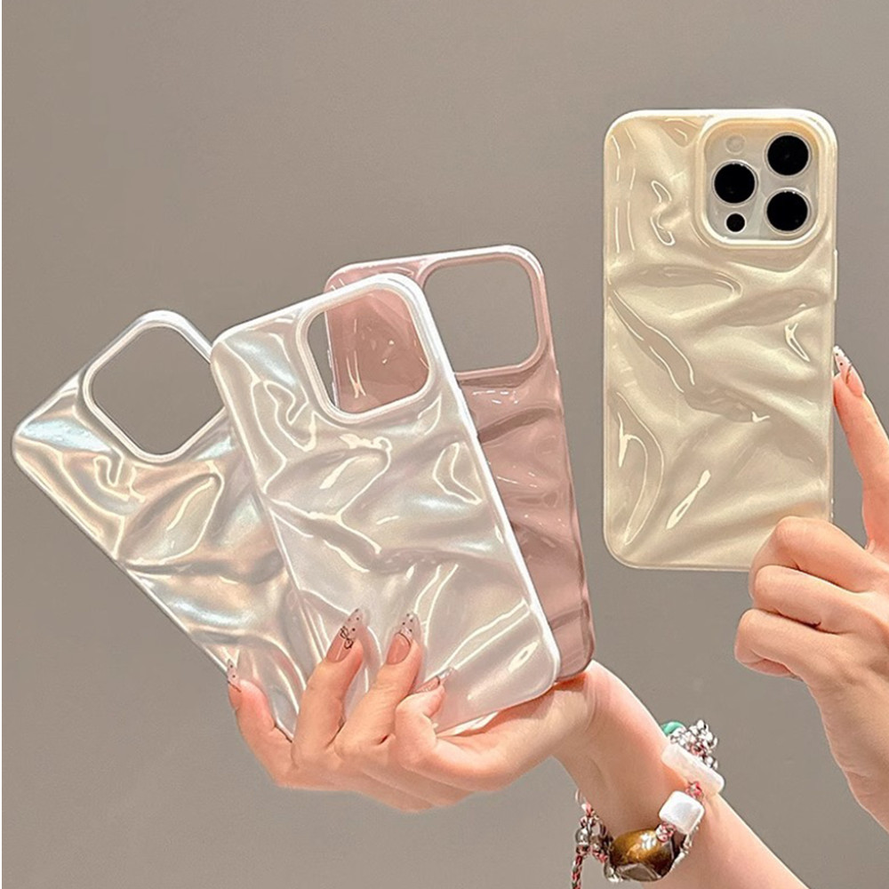 Luxury Water Ripple Wrinkle Phone Case for iPhone 16 15 14 12 11 13 Pro ...