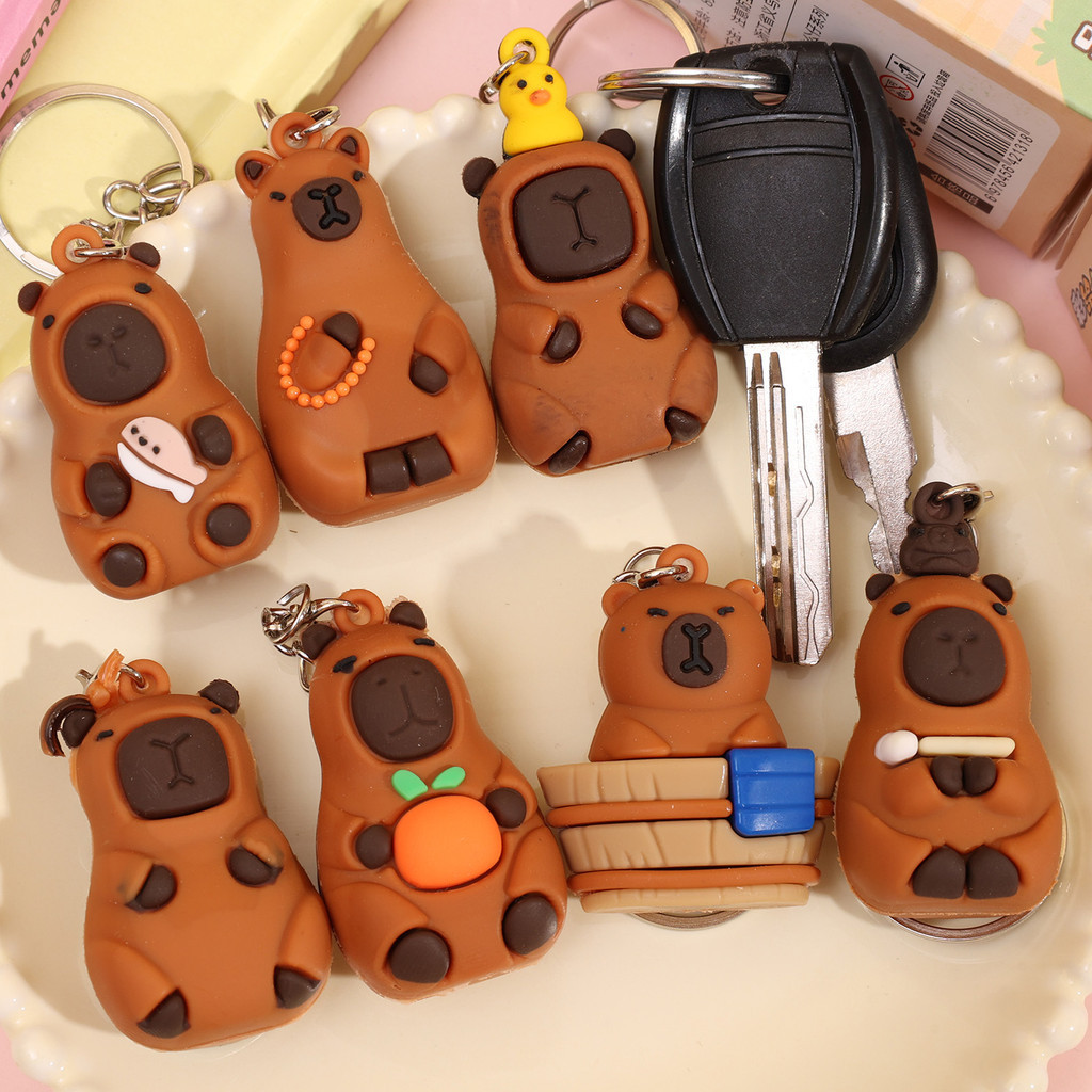 Creative Cartoon Capybara Keychains Blind Box - Cute Anime Capibala ...