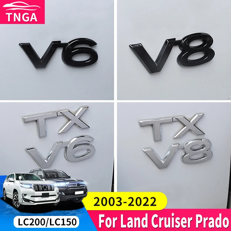 For Toyota Land Cruiser 200 Prado 150 Car Logo Displacement V8/TX/TXL/5 ...