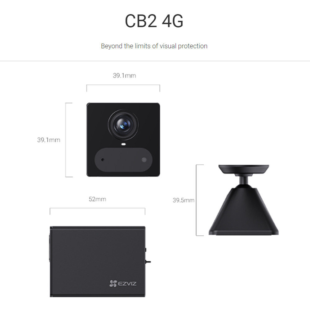 Ezviz CB2 4G 3MP Two Way Talk Motion Detection 4G LTE Battery Powered ...