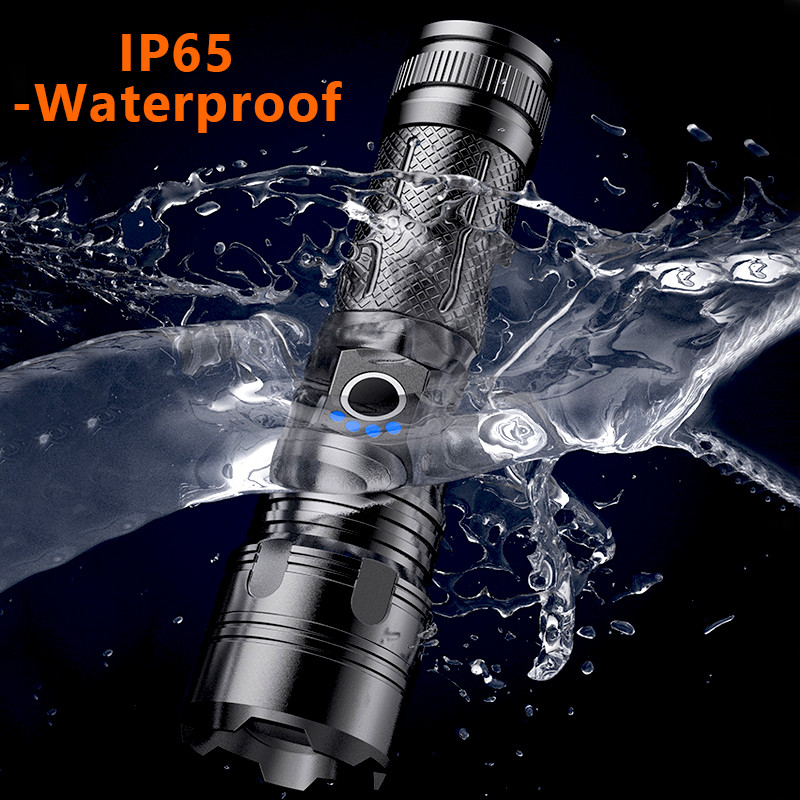1000000LM Rechargeable XHP120 LED Flashlight USB Torch Light XHP50 Most Powerful Flashlamp ...