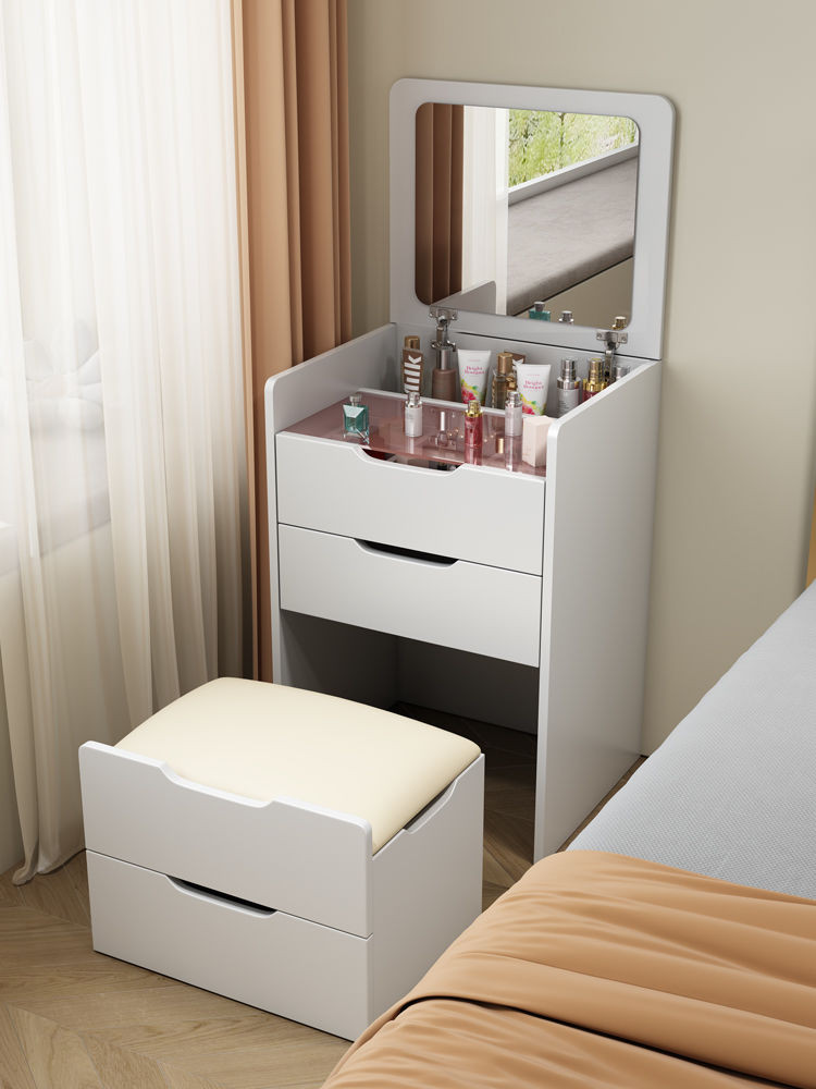 Solid wood dressing table,small bedside storage cabinet,folding ...