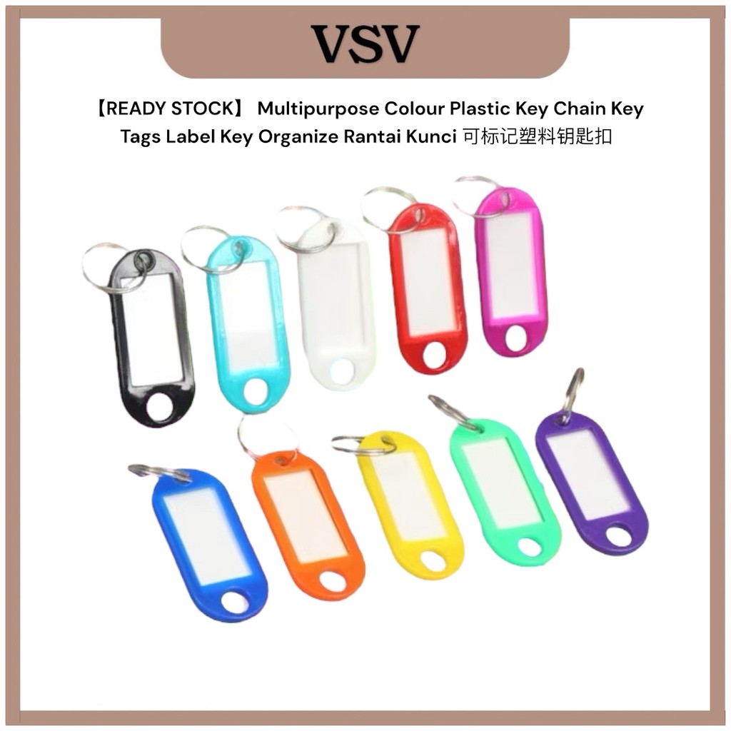 【READY STOCK】 Multipurpose Colour Plastic Key Chain Key Tags Label Key ...
