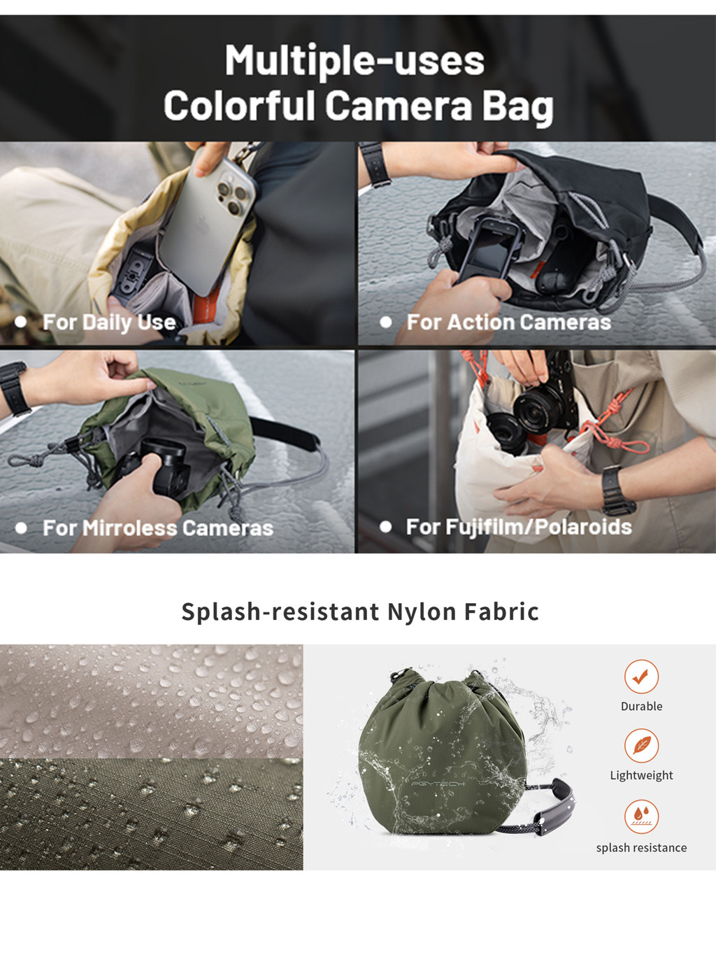 PGYTECH OneGo Drawstring Bag Mirrorless Camera SLR Wtorage Liner Bag ...