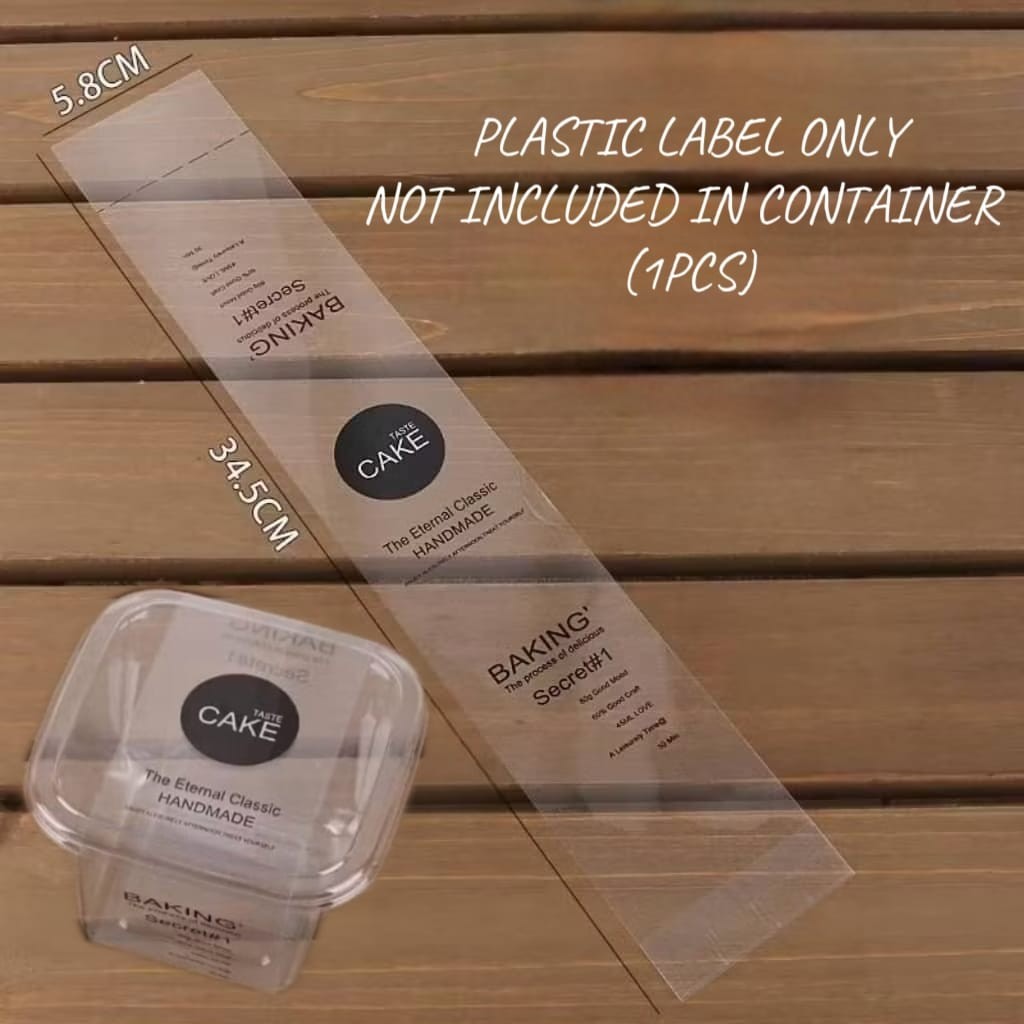 (Self-Adhesive) Plastic Label Sticker for Dessert Containers – 300ML ...