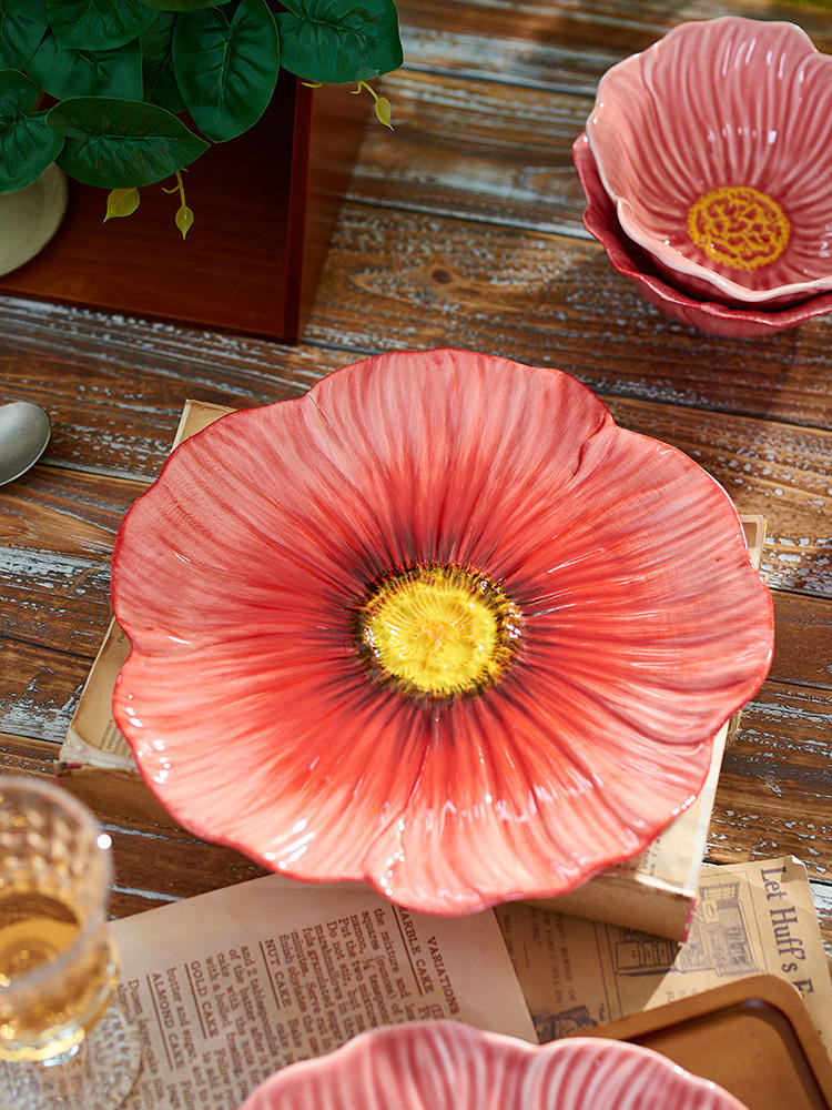 New Style Flower Plate Dish Plate Household Specially Beautiful High ...