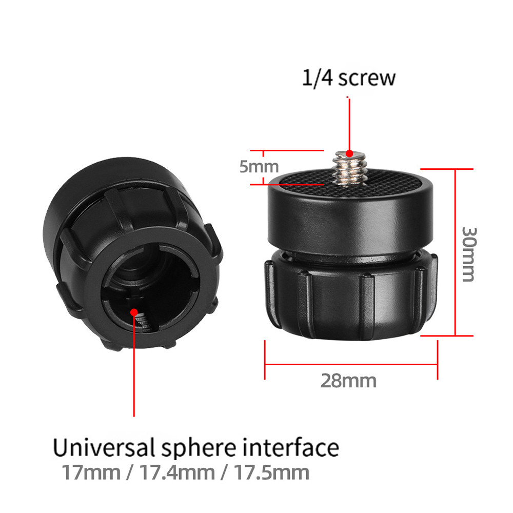 17MM ball head female holder to 1/4” male screw head adapter live ...