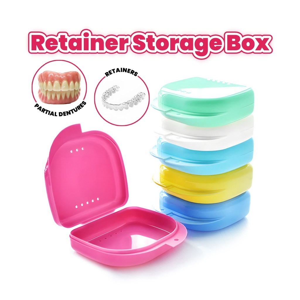 Denture Storage Box with Air Hole Portable Mouth Guard Retainer Box ...