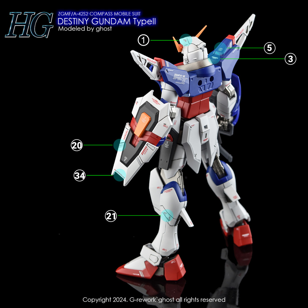 G-Rework HG Destiny Gundam Spec II Water Decal CD-H224 G Rework HGCE Destiny Spec II & Zeus ...