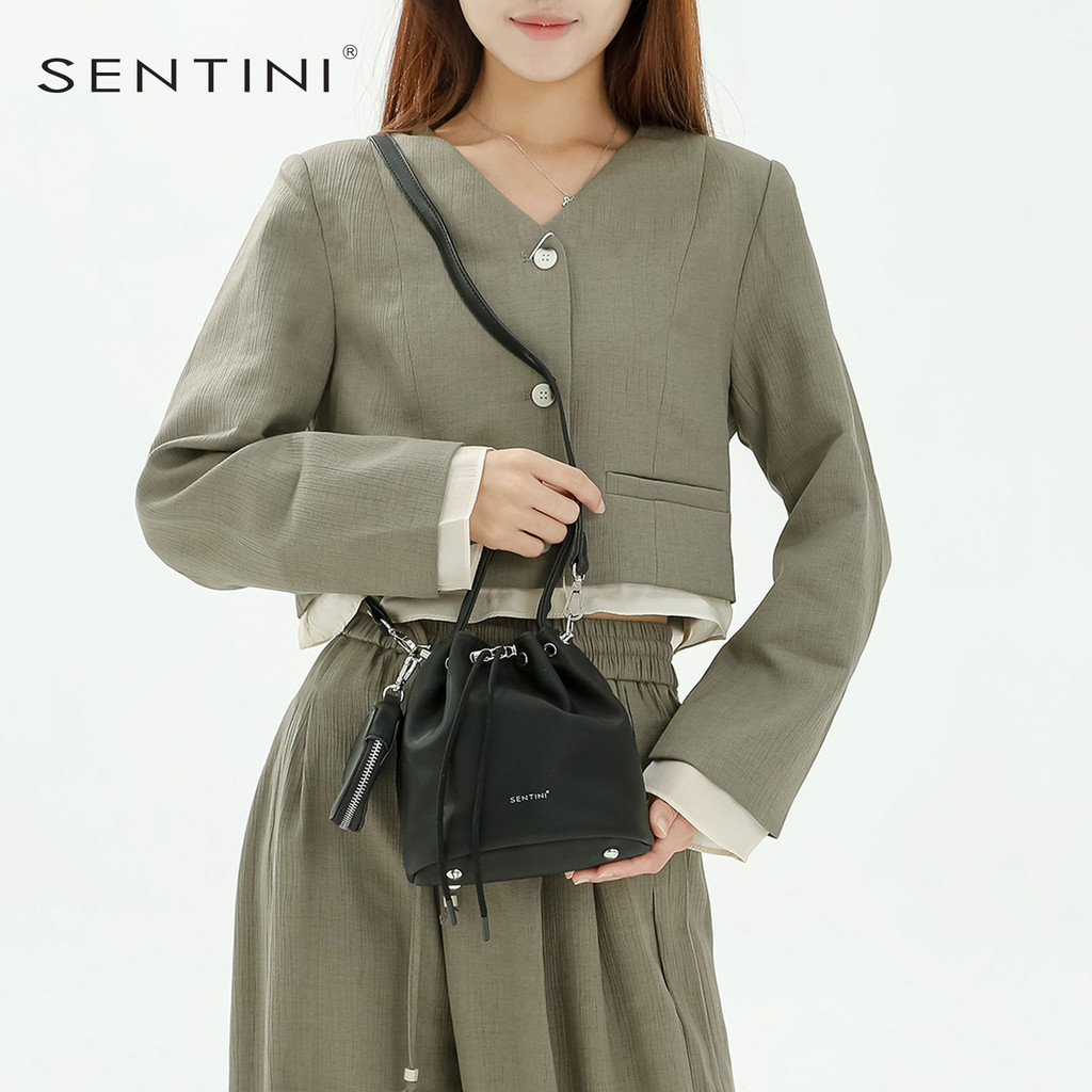 SENTINI Jasmine Beg Bahu Wanita - Hitam / Coklat STB-103 | Shopee Malaysia