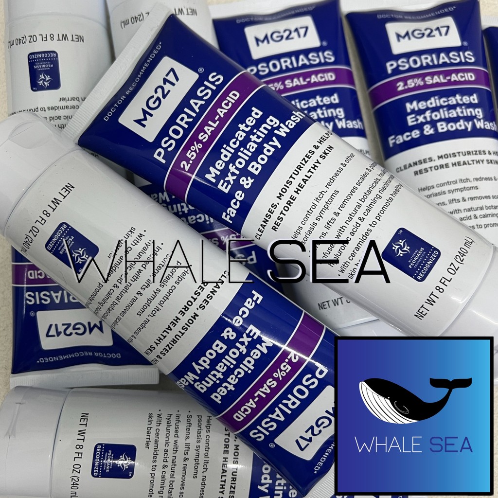 MG217 Psoriasis 2.5% Sal-Acid Formula Exfoliating Face & Body Wash ...
