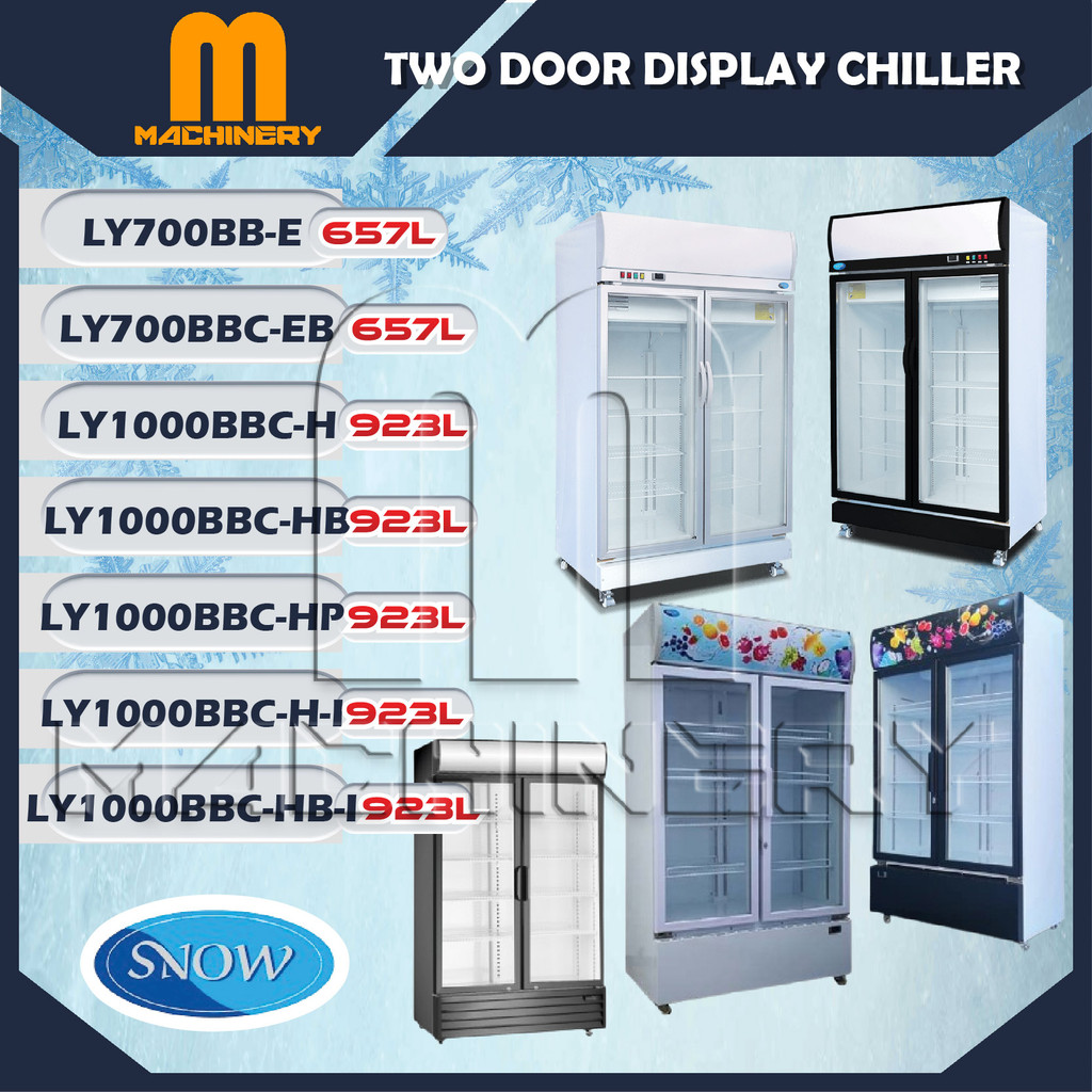 M.Machinery SNOW Two Door Display Chiller with Adjustable Shelves and ...