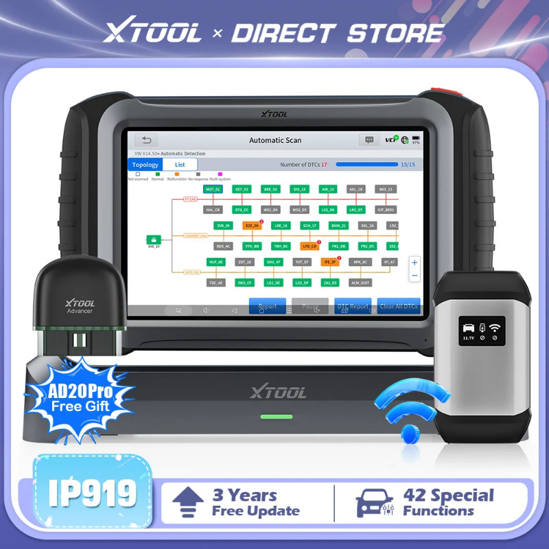 XTOOL InPlus IP919 Bluetooth Diagnostic Scanner For Cars Automotive ...
