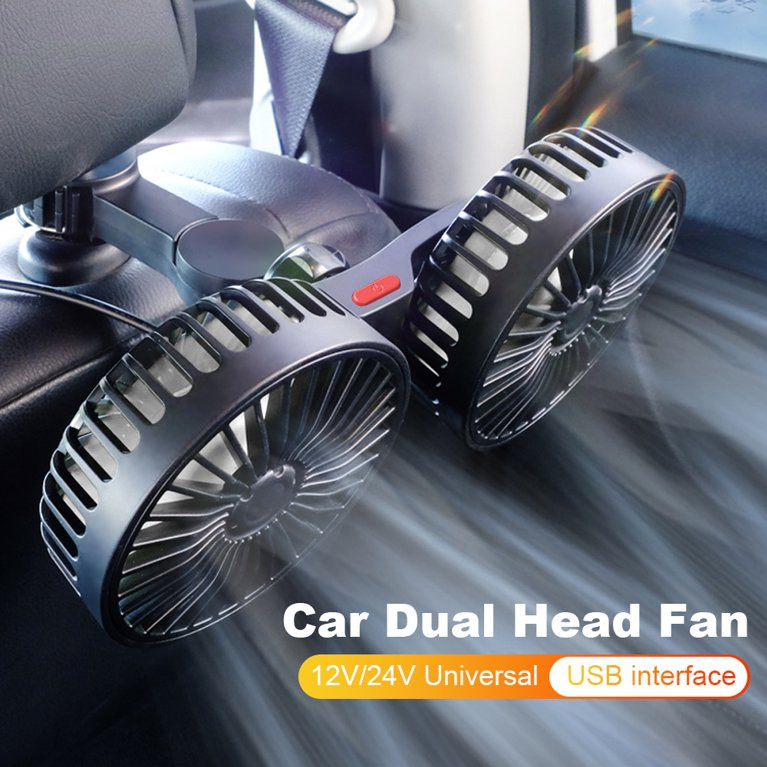 ATLAS Car Strong Dual Fan Back Rear Seat Headrest 5V/2A USB Fan Air ...