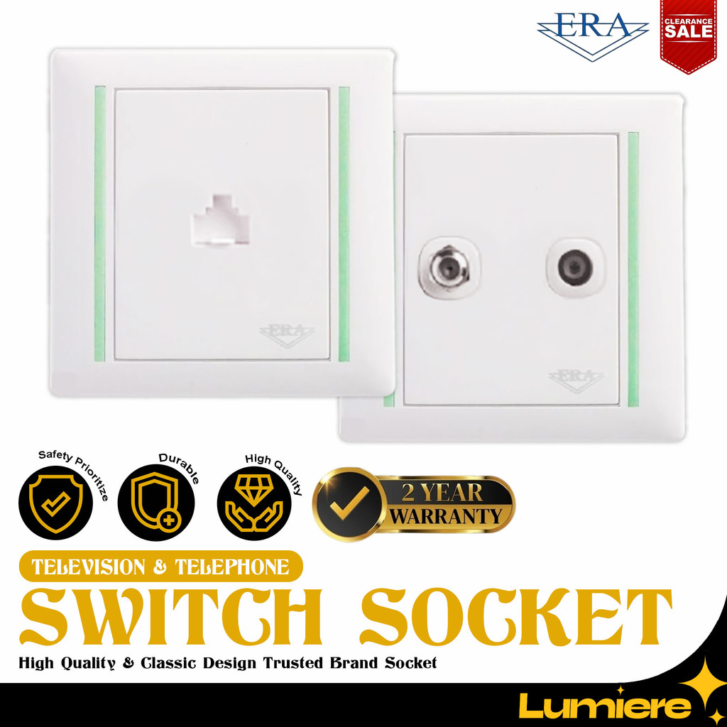 ERA CLEARANCE TV Astro Cable Wall Socket Single Double Pod High-Quality ...